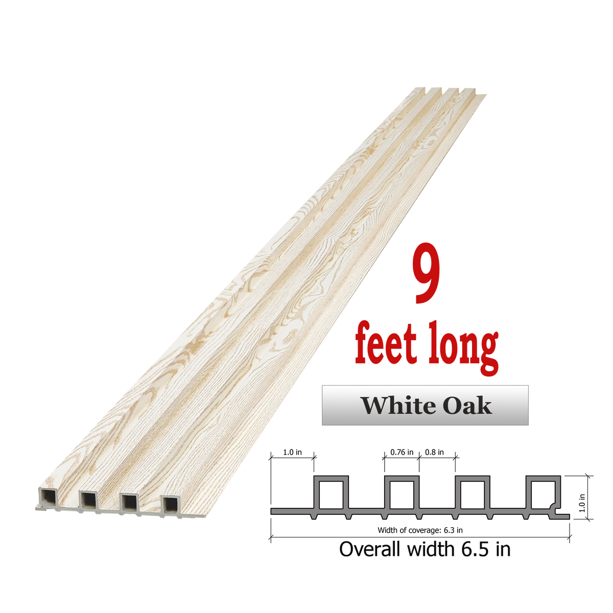 WPC Fluted Panels, WHITE OAK, 108in x 6.5in. 10 Panels – Swan Canada WPC Fluted Panels, WHITE OAK, 108in x 6.5in. 10 Panels – Swan Canada