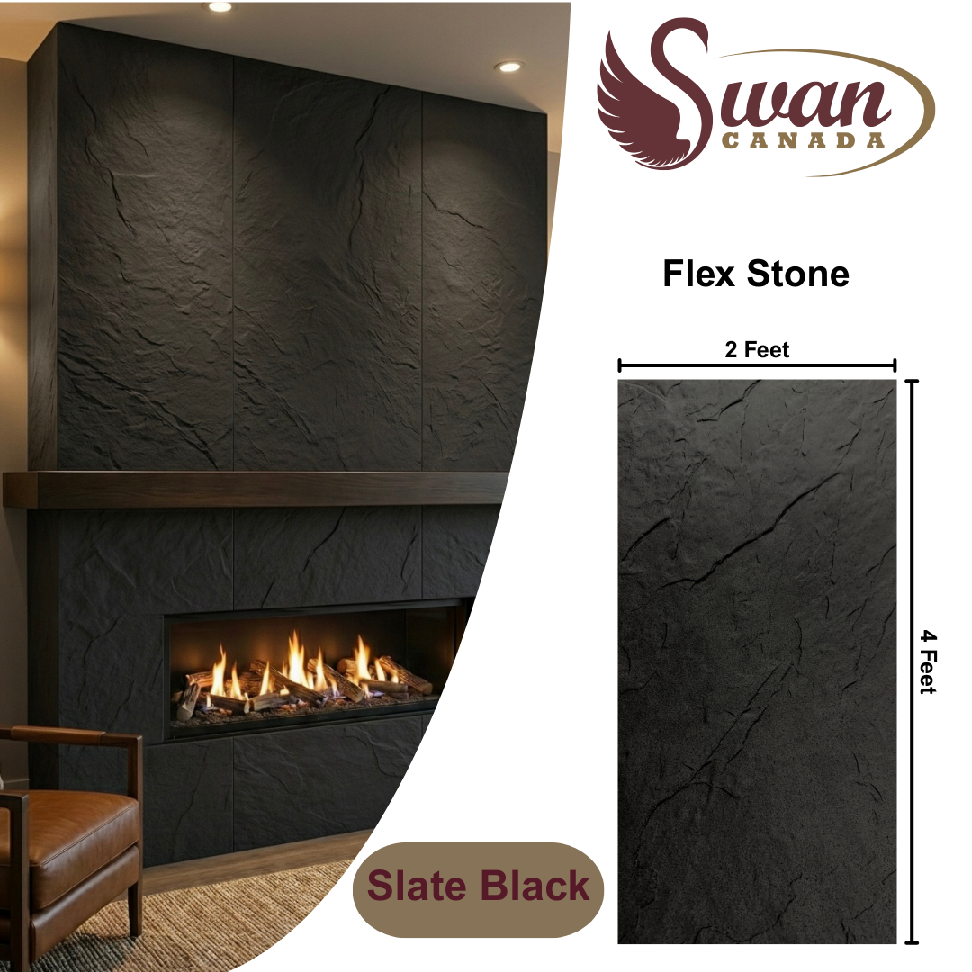 Flex Stone, Slate Black, 2ft x 4ft – Swan Canada