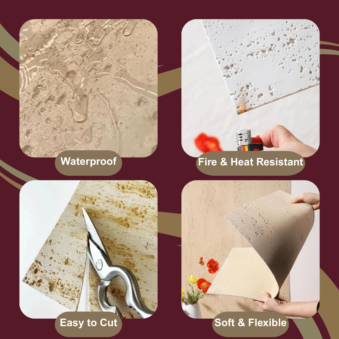 Flex Stone, Travertino White, 2ft x 4ft – Swan Canada