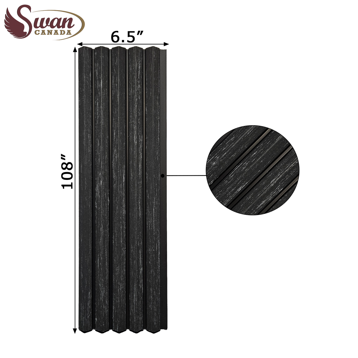 PS Fluted Panels, Black Wood, 20 Panels x 9 feet long. – Swan Canada