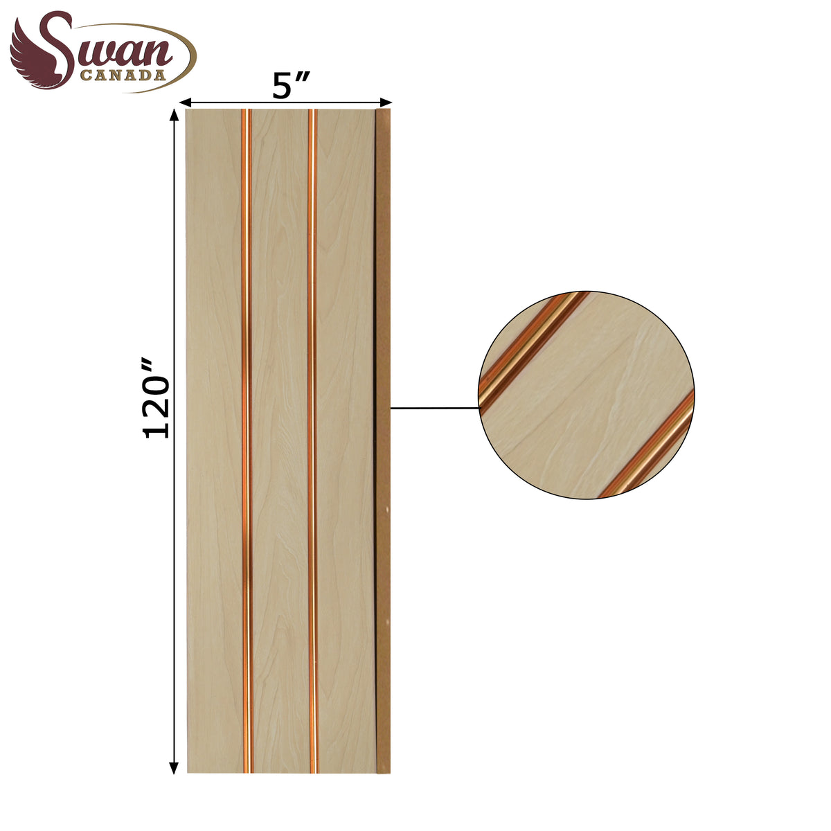 PS Fluted Panels, Light Brown, 20 Panels x 10 feet long. – Swan Canada