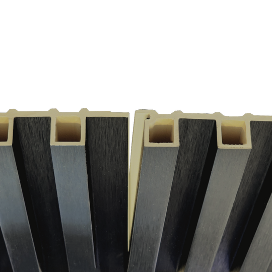 WPC Fluted Panels, Black color, 10 Panels x 9 feet long, – Swan Canada