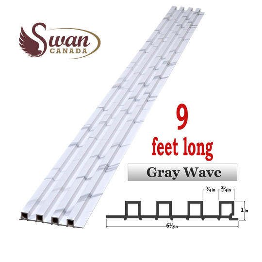 WPC Fluted Panels, Gray Waves, 10 Panels x 9 feet long. – Swan Canada