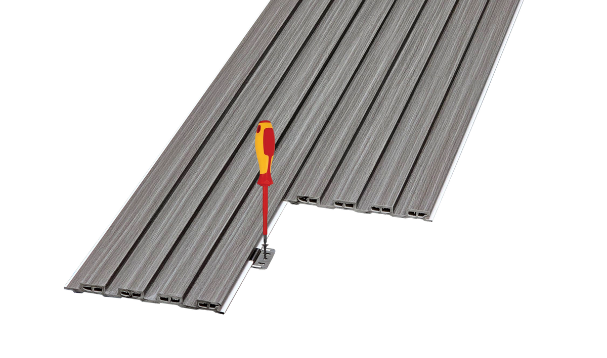 WPC Fluted Panels, Grey Willow, 10 Panels x 9 feet long. – Swan Canada