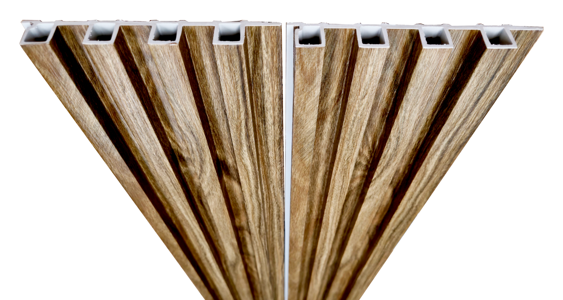 WPC Fluted Panels, Hazelnut Wood, 10 Panels x 9 feet long. – Swan Canada
