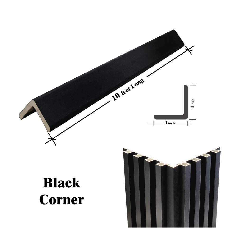 WPC Fluted Panels, Black color, 10 Panels x 9 feet long, – Swan Canada