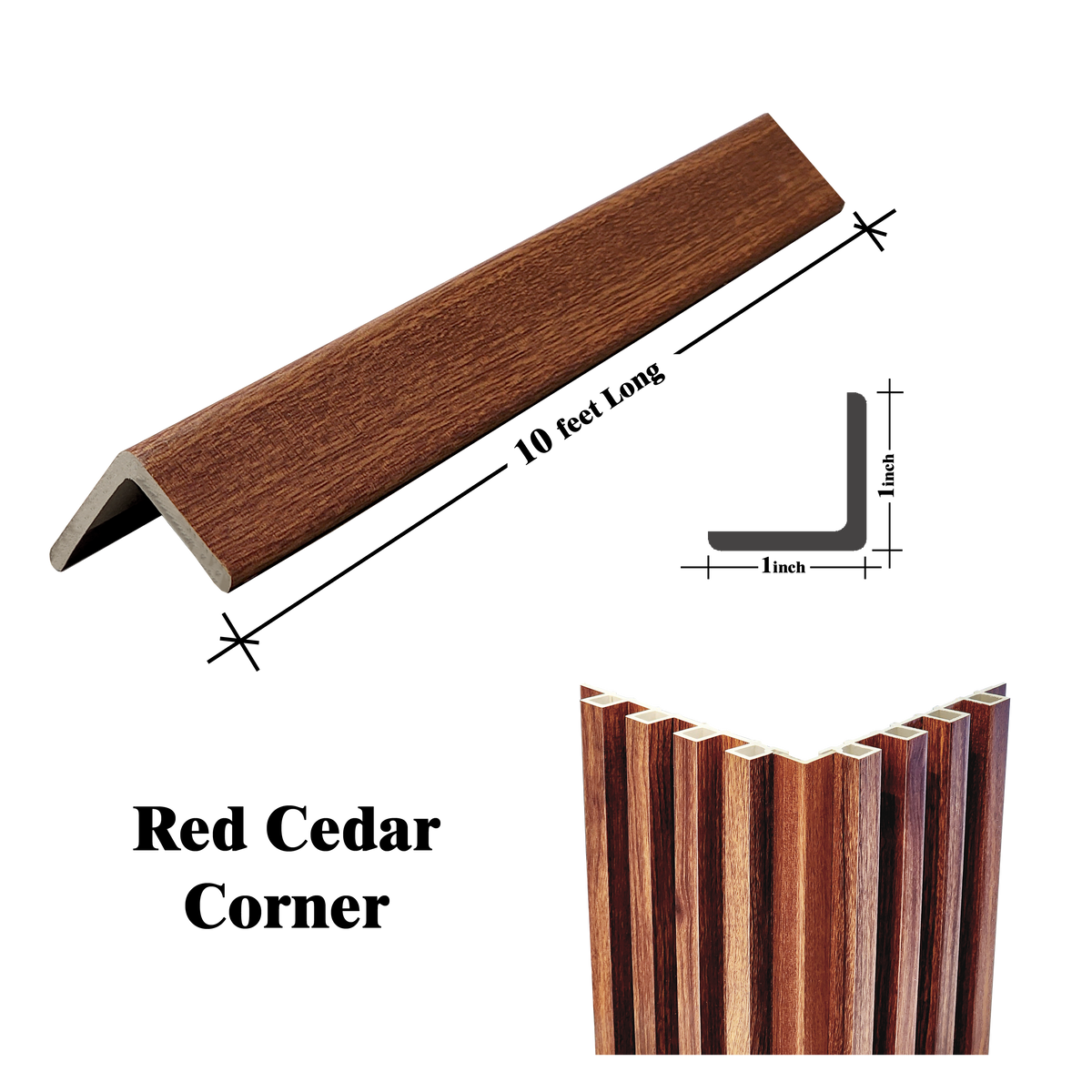 WPC Fluted Panels, Brown Oak 10 Panels x 9 feet long – Swan Canada