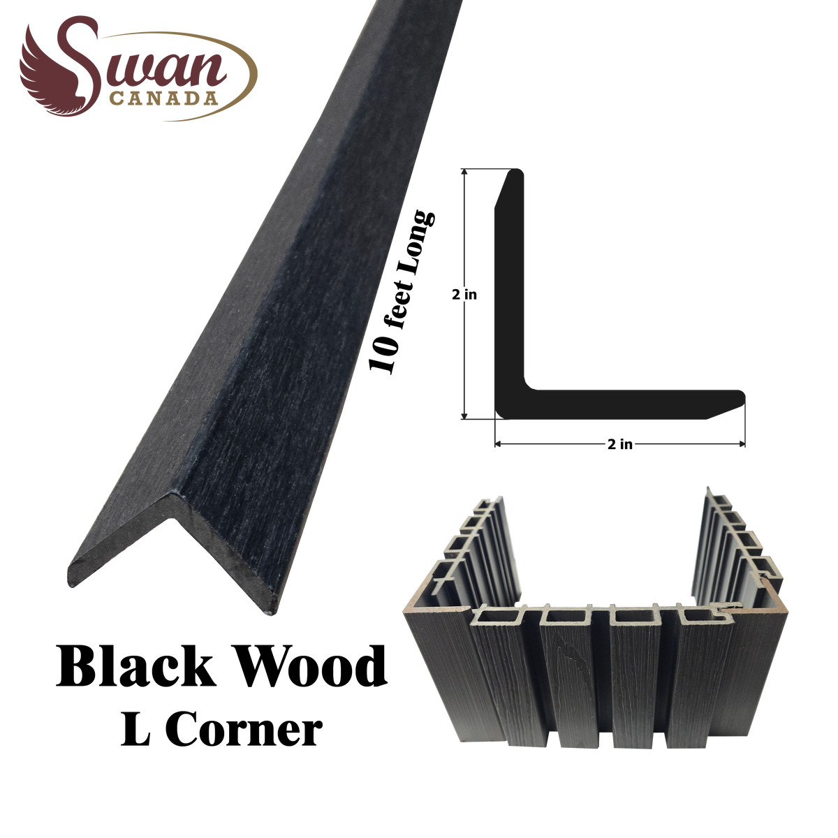 Outdoor WPC L-shape corners, 2-in x 2-in X 10 Feet Long – Swan Canada
