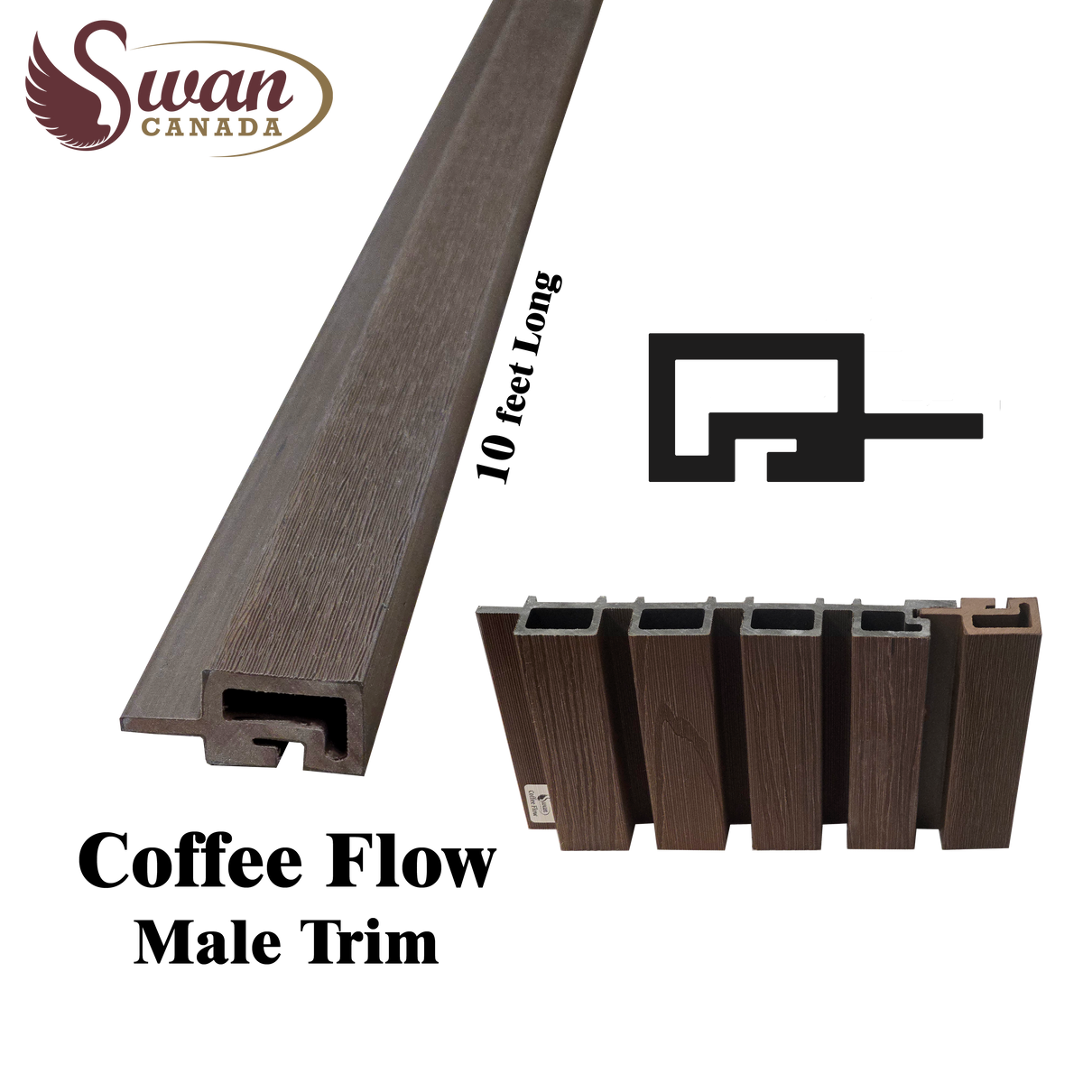 Outdoor WPC Male Trim, 2-in x 2-in X 10 Feet Long – Swan Canada