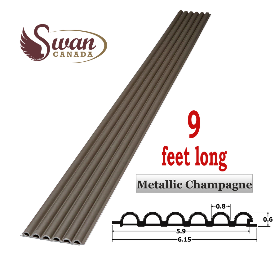 WPC Fluted Panels, Metallic Champagne, 10 Panels x 9 feet long. – Swan ...