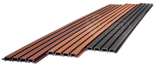 Outdoor WPC Fluted wall Panels, Coffee Flow, 4 Panels/box – Swan Canada