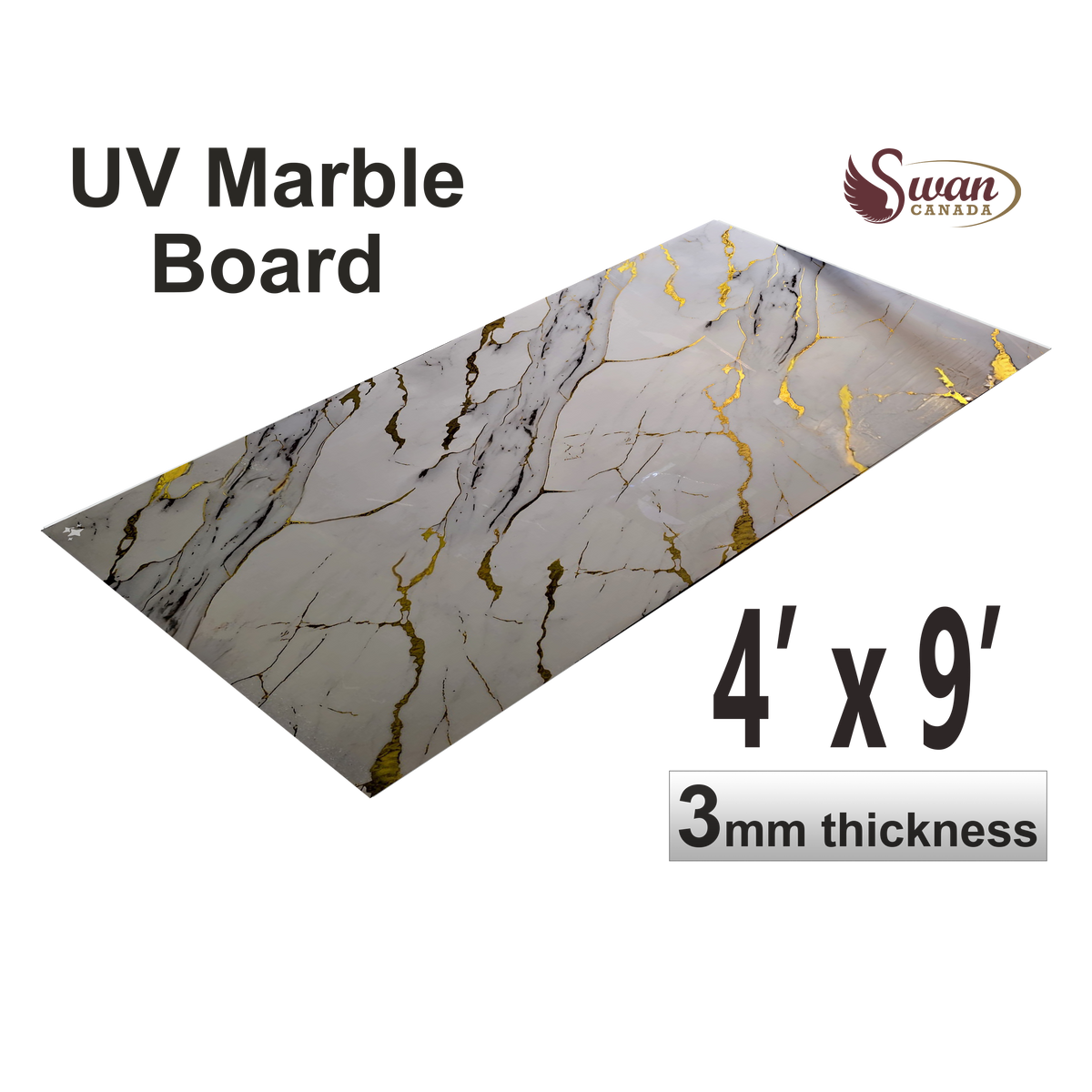 UV Marble Sheets, MAJESTIC GOLD, 1 Sheet, 4 X 9 Feet – Swan Canada