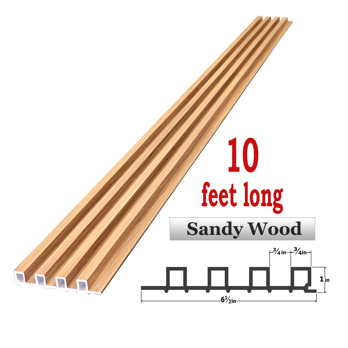 WPC Fluted Panels, Sandy Wood, 10 Panels x 10 feet long. – Swan Canada