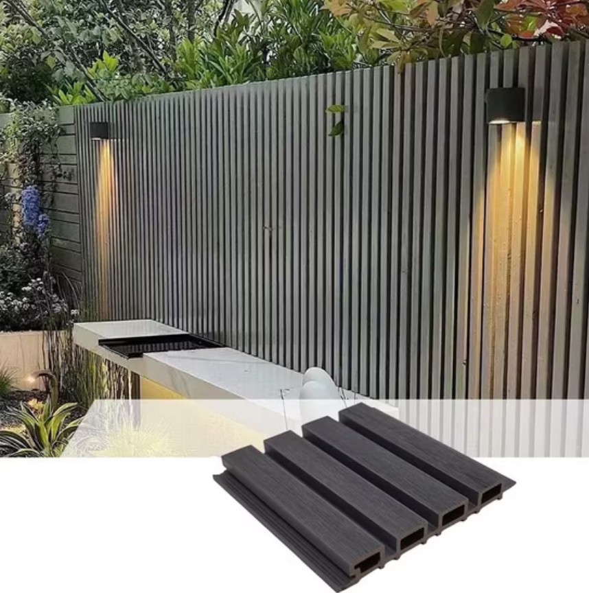 Outdoor WPC Fluted wall Panels, Coffee Flow, 4 Panels/box – Swan Canada