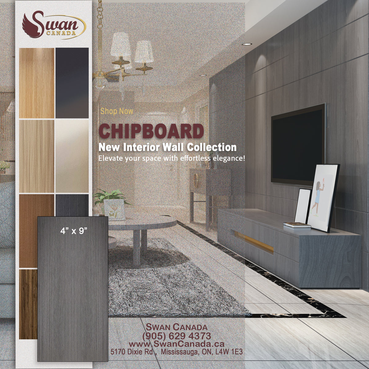 Chip Boards, Light Oak, 1 Board, 4 X 9 Feet – Swan Canada