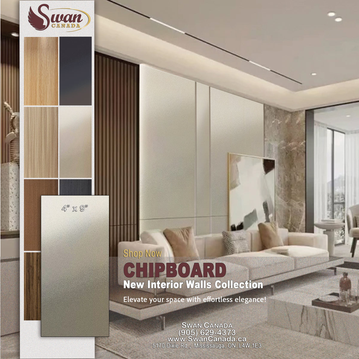 Chip Boards, Light Oak, 1 Board, 4 X 9 Feet – Swan Canada