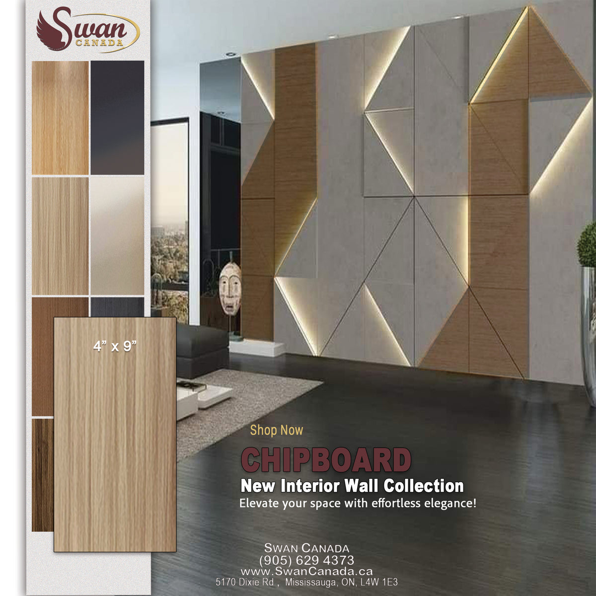 Chip Boards, Light Oak, 1 Board, 4 X 9 Feet – Swan Canada