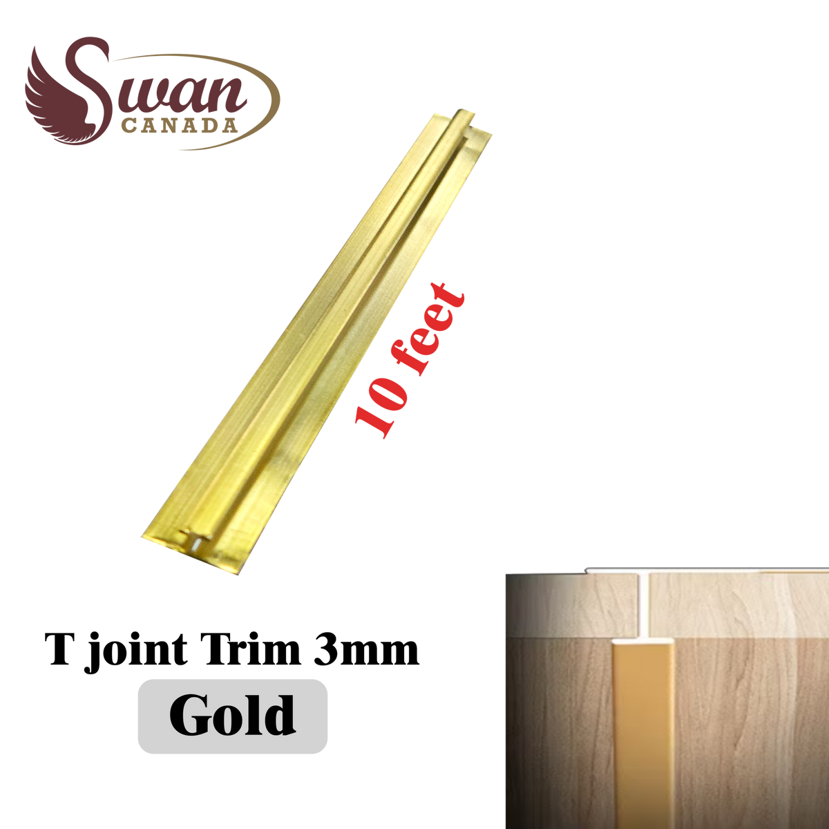 UV Marble Sheet Accessory, T-Joint Trim, 10 Feet Long – Swan Canada