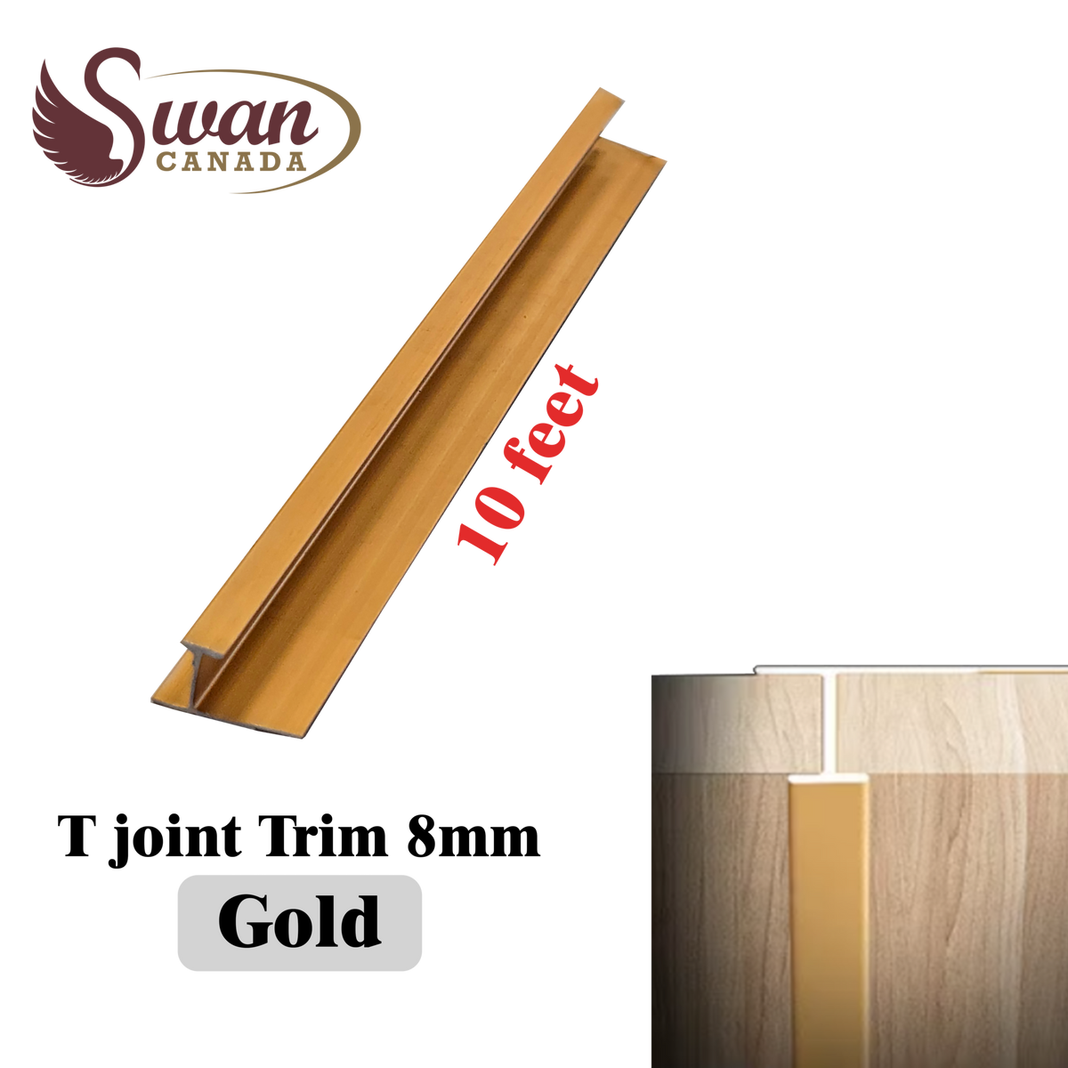 Chipboard Accessory, T-Joint Trim, 10 Feet Long – Swan Canada