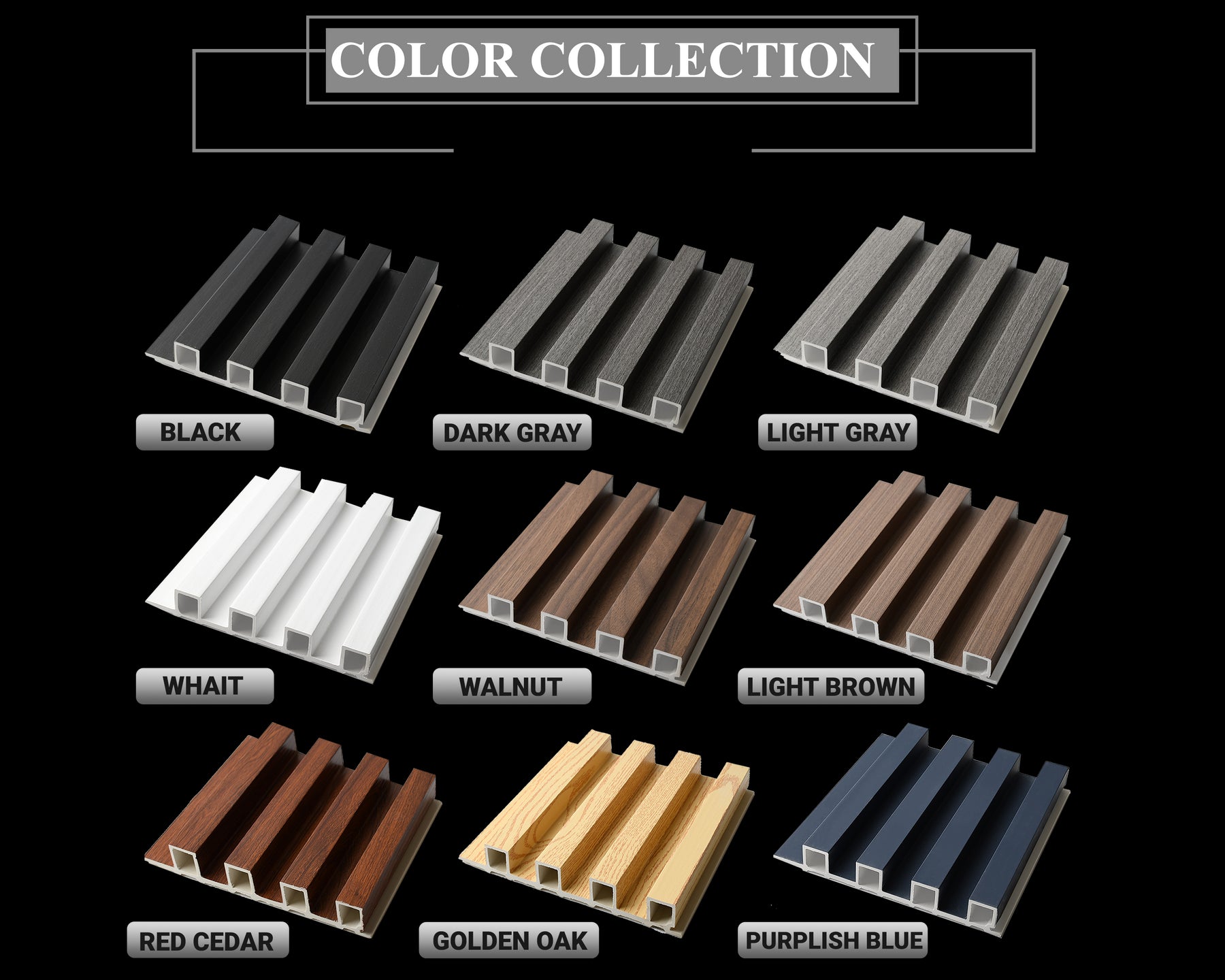 WPC Fluted Panels, White Color, 10 Panels x 9 feet long. – Swan Canada