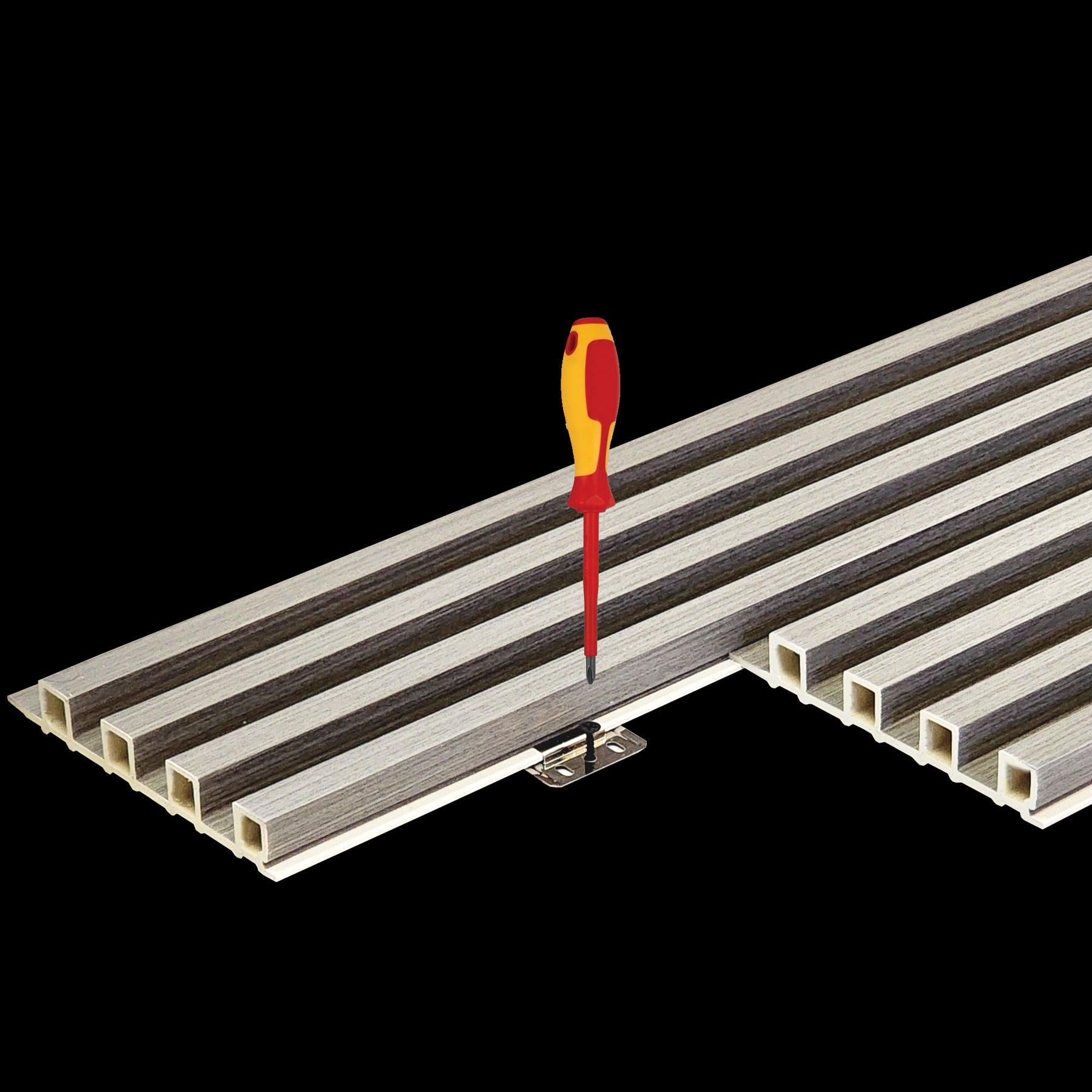 WPC Fluted Panels, Light Gray, 10 Panels x 9 feet long. – Swan Canada