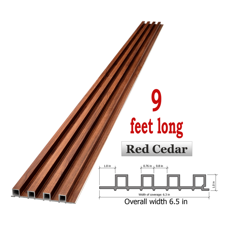 WPC Fluted Panels, Red Cedar, 10 Panels x 9 feet long. – Swan Canada