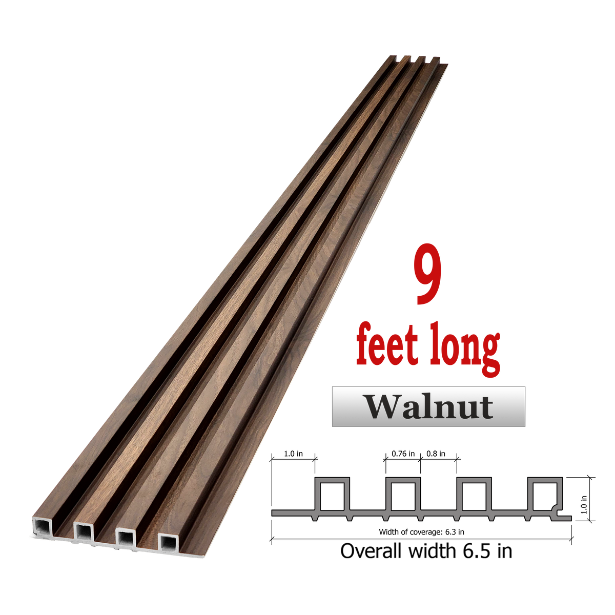 WPC Fluted Panels, Walnut Brown, 10 Panels x 9 feet long. – Swan Canada