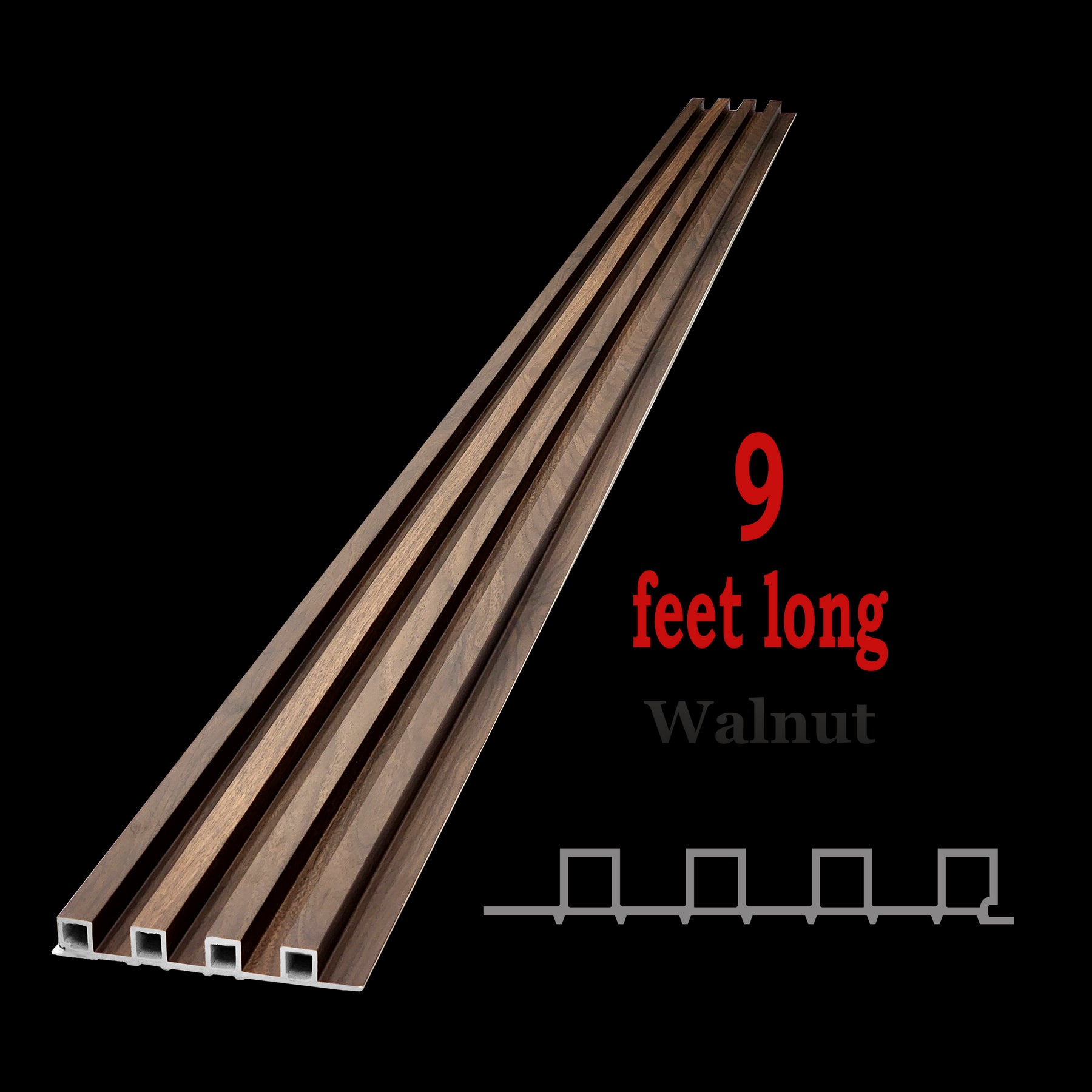 WPC Fluted Panels, Walnut Brown, 10 Panels x 9 feet long. – Swan Canada