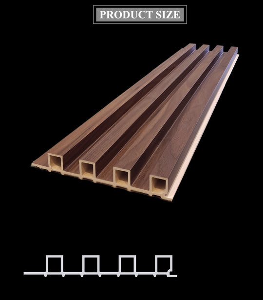 WPC Fluted Panels, Walnut Brown, 10 Panels x 9 feet long. – Swan Canada